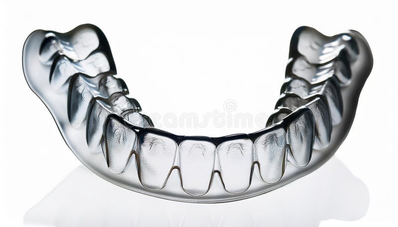 An Acrylic Dental Retainer Displayed Against a White Background Stock ...