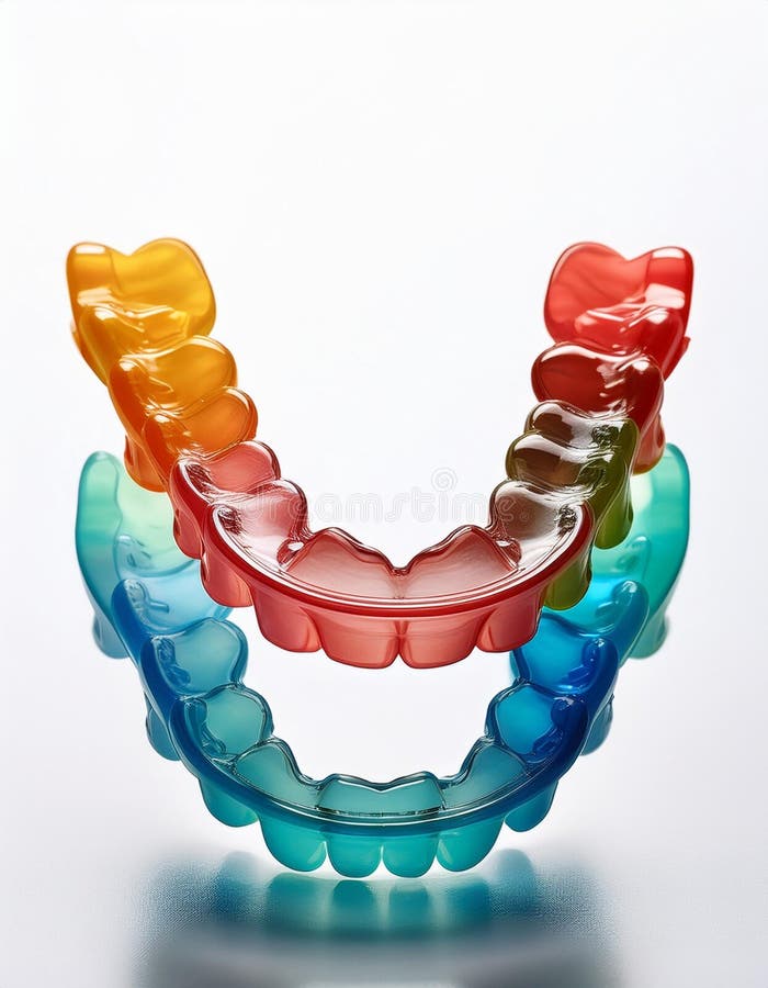 An Acrylic Dental Retainer Displayed Against a White Background Stock ...