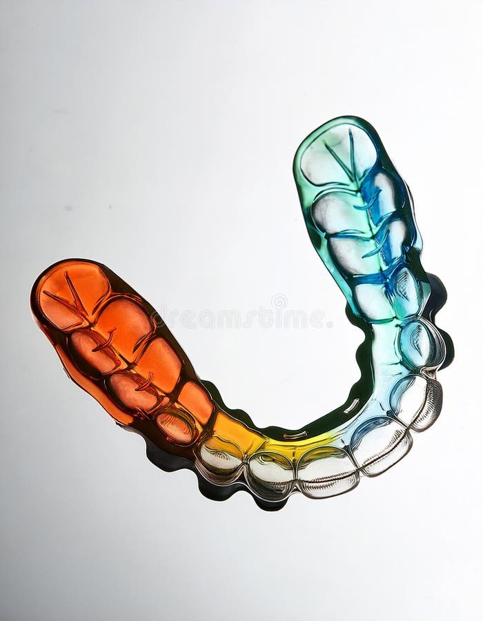 An Acrylic Dental Retainer Displayed Against a White Background Stock ...