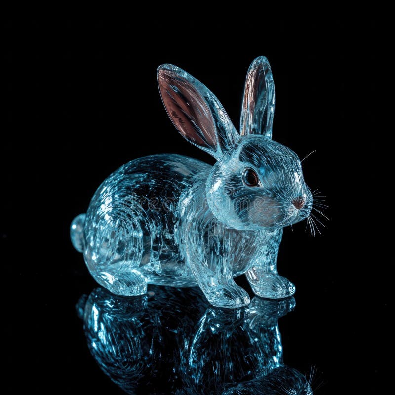 Acrylic Easter Bunny Figurine on Black Background Stock Photo - Image ...