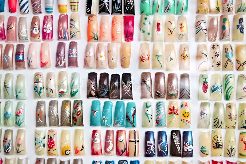 Acrylic Fingernails on Display Stock Photo - Image of product, funky ...