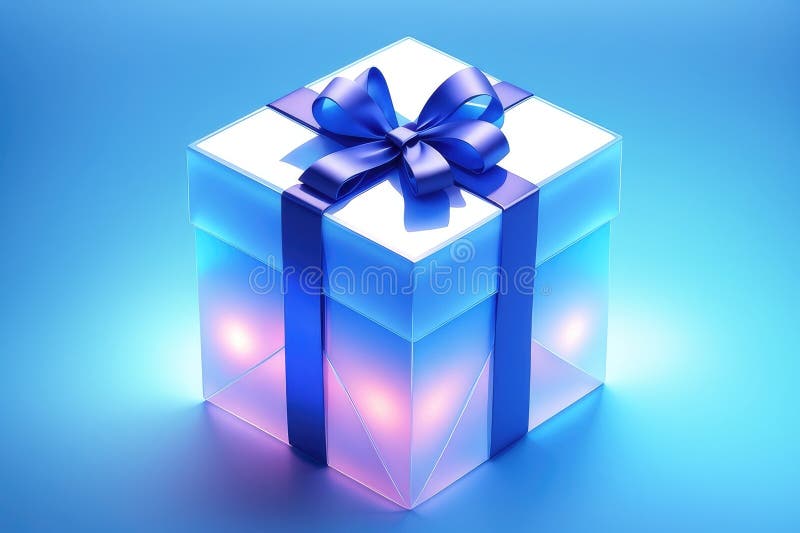 An Acrylic Gift Box on a Gradient Background, Vertical Composition ...