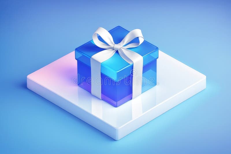 An Acrylic Gift Box on a Gradient Background, Vertical Composition ...