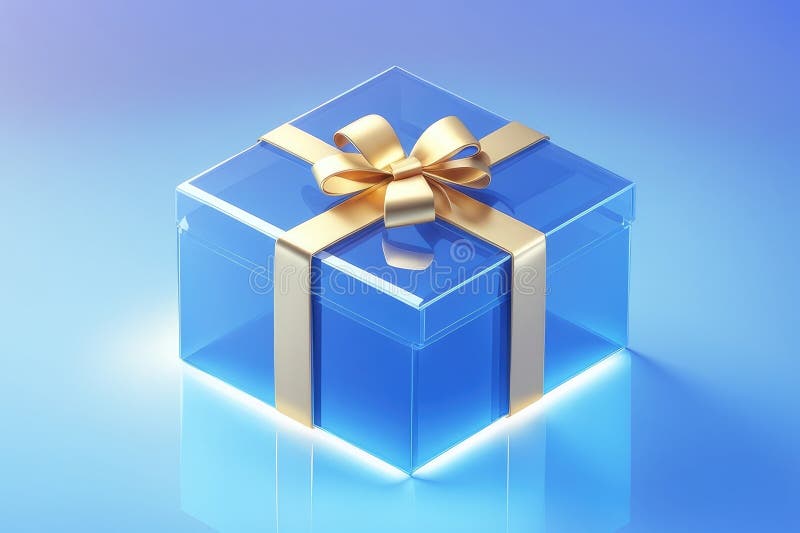An Acrylic Gift Box on a Gradient Background, Vertical Composition ...