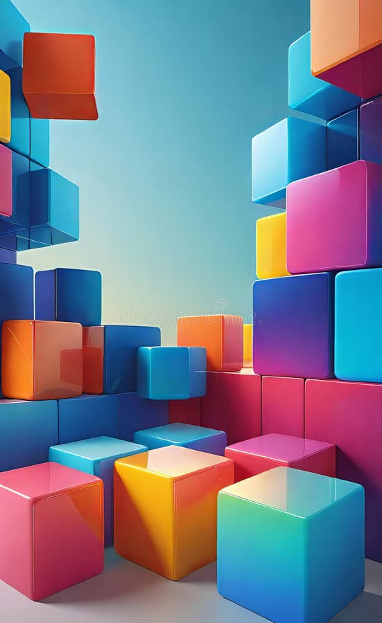 Acrylic Gradient Panels with Rounded Corners on the Wall, Color Scheme ...