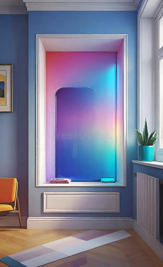 Acrylic Gradient Panels with Rounded Corners on the Wall, Color Scheme ...