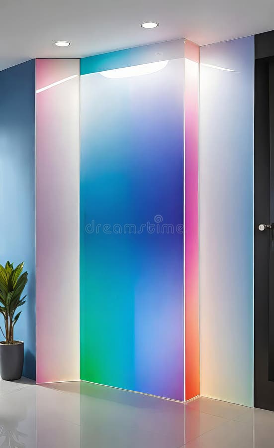 Acrylic Gradient Panels with Rounded Corners on the Wall, Color Scheme ...