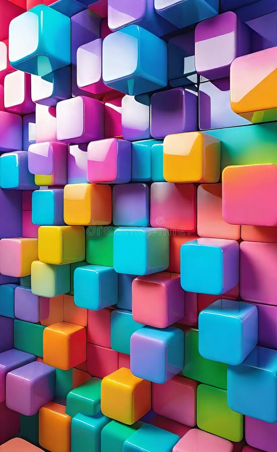 Acrylic Gradient Panels with Rounded Corners on the Wall, Color Scheme ...