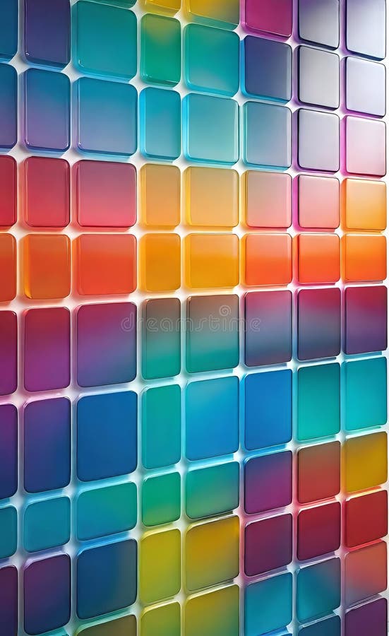 Acrylic Gradient Panels with Rounded Corners on the Wall, Color Scheme ...