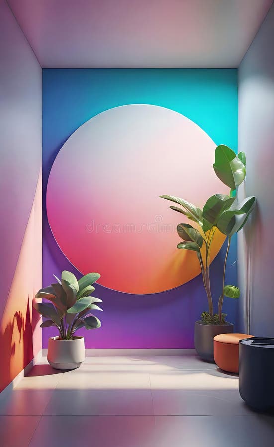 Acrylic Gradient Panels with Rounded Corners on the Wall, Color Scheme ...