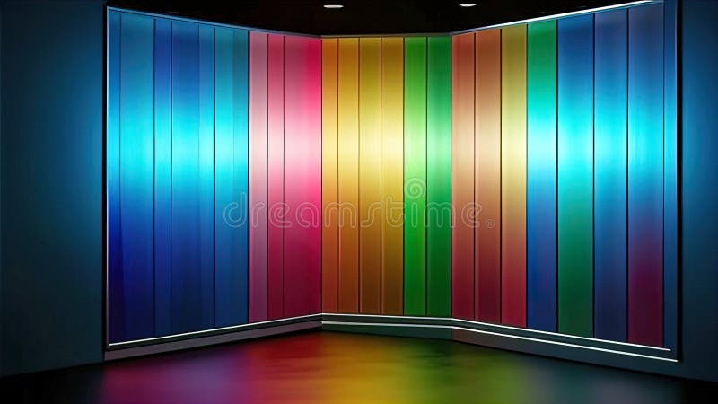 Acrylic Gradient Panels with Rounded Corners on the Wall, Color Scheme ...