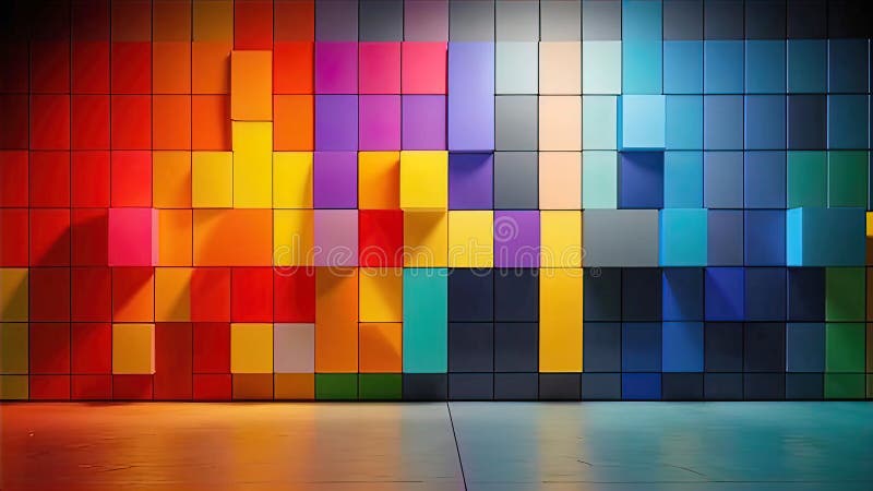 Acrylic Gradient Panels with Rounded Corners on the Wall, Color Scheme ...