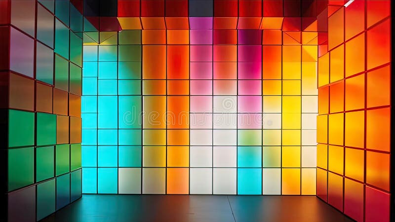 Acrylic Gradient Panels with Rounded Corners on the Wall, Color Scheme ...