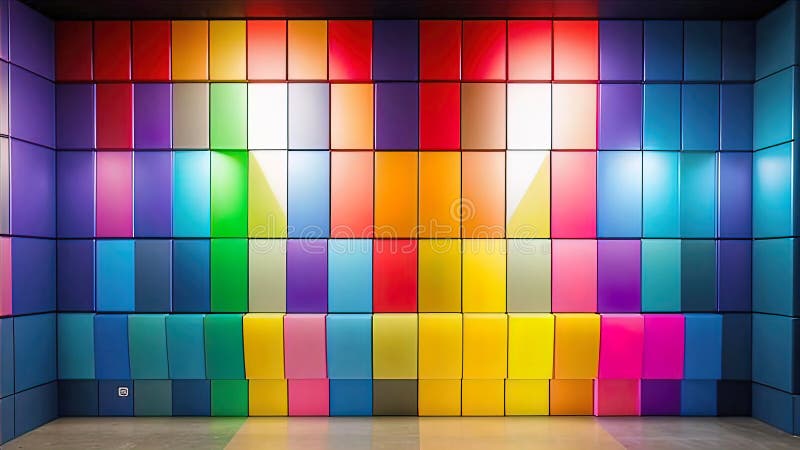 Acrylic Gradient Panels with Rounded Corners on the Wall, Color Scheme ...