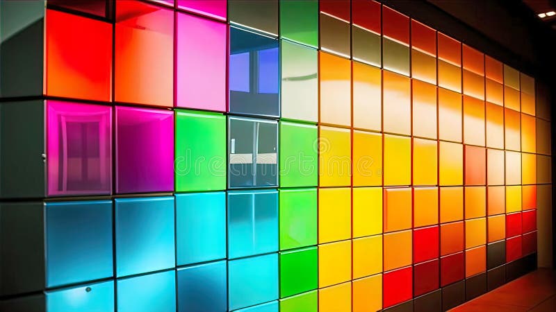 Acrylic Gradient Panels with Rounded Corners on the Wall, Color Scheme ...