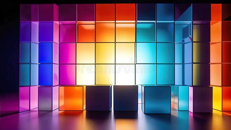 Acrylic Gradient Panels with Rounded Corners on the Wall, Color Scheme ...