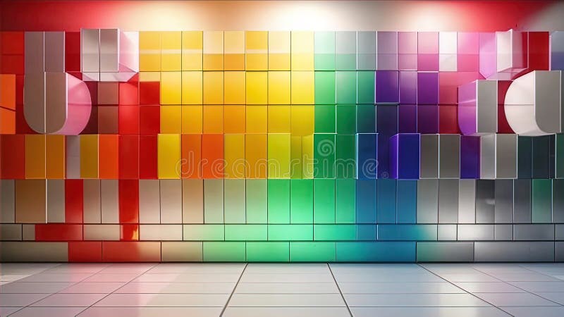 Acrylic Gradient Panels with Rounded Corners on the Wall, Color Scheme ...