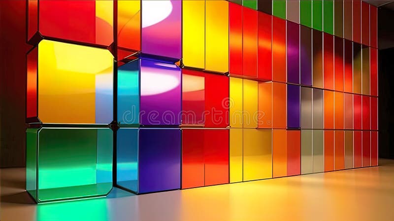 Acrylic Gradient Panels with Rounded Corners on the Wall, Color Scheme ...