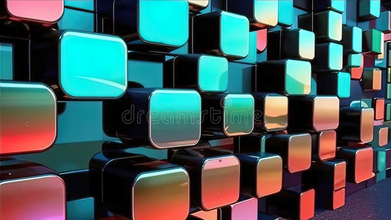 Acrylic Gradient Panels with Rounded Corners on the Wall, Color Scheme ...