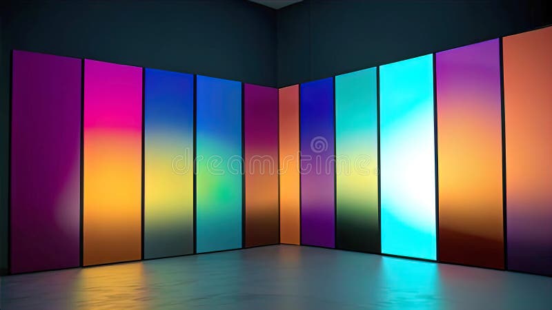 Acrylic Gradient Panels with Rounded Corners on the Wall, Color Scheme ...