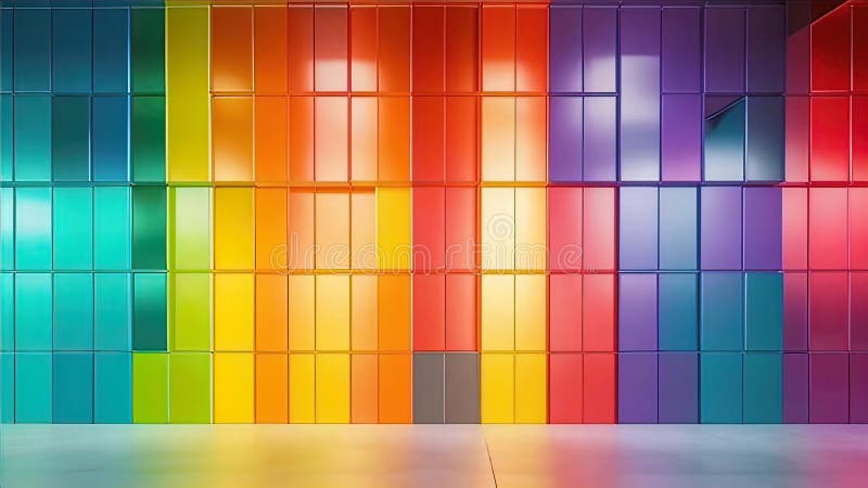 Acrylic Gradient Panels with Rounded Corners on the Wall, Color Scheme ...