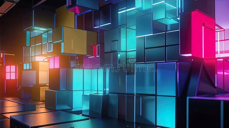 Acrylic Gradient Panels with Rounded Corners on the Wall, Color Scheme ...