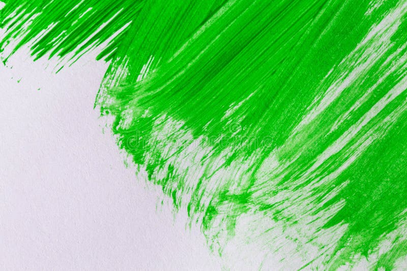Acrylic Green Paint Brush Track Blank Art Isolated on the White ...