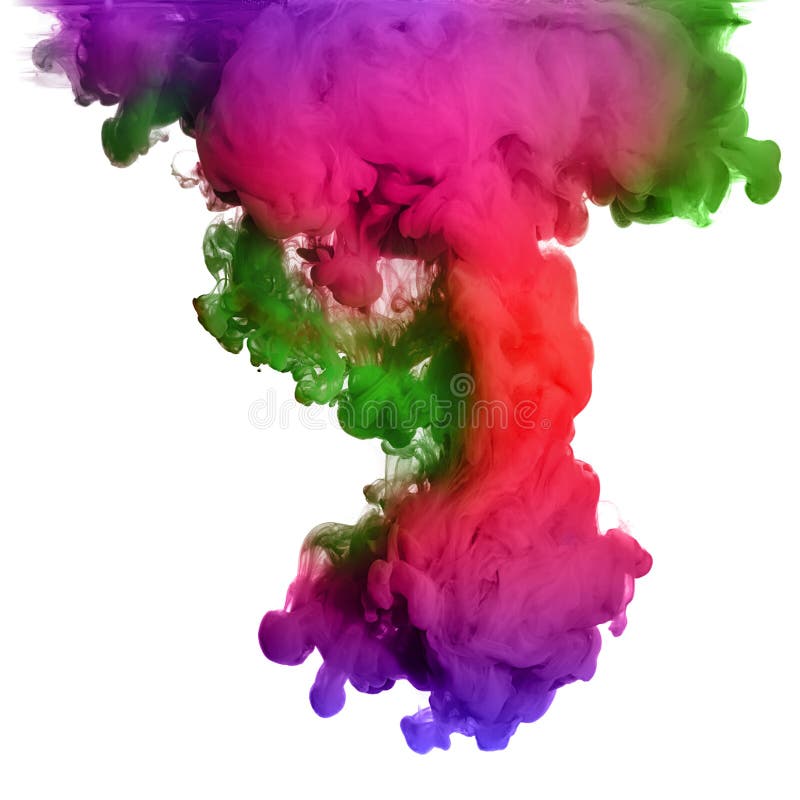 Rainbow of Acrylic Ink in Water. Color Explosion Stock Photo - Image of ...