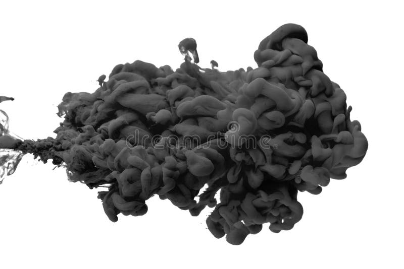 Acrylic Ink in Water Form an Abstract Smoke Pattern Isolated on White ...