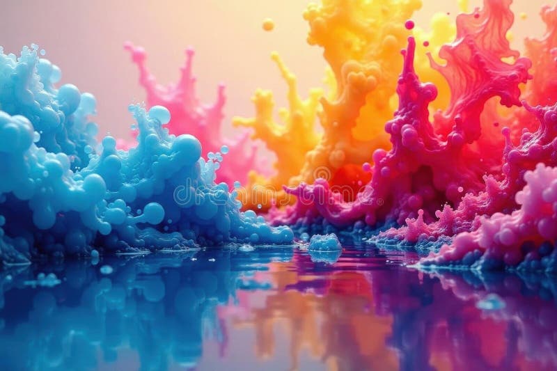 Acrylic Paint Diffusion in Water, Inside Frame, Blend, Acrylic Stock ...