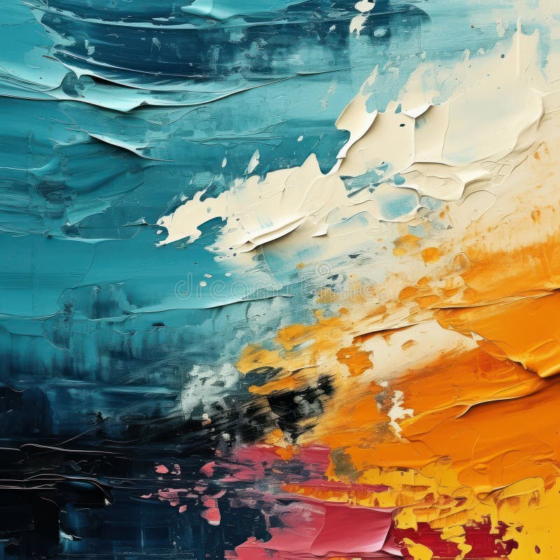 Acrylic Paint Strokes in a Tempest of Vibrant Colors. AI Generation ...