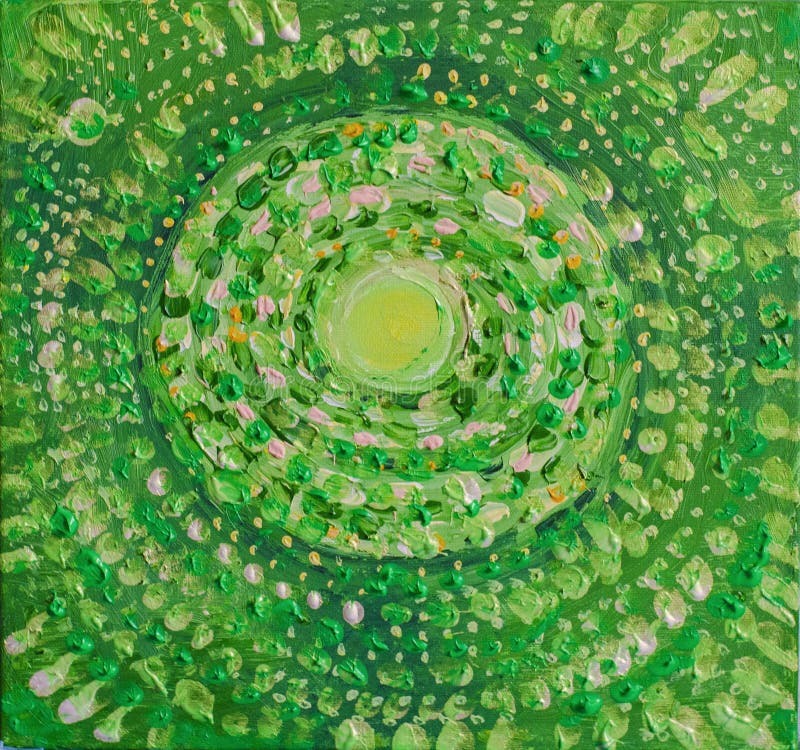 Acrylic Painting on Canvas in the Form of a Sphere Stock Image - Image ...