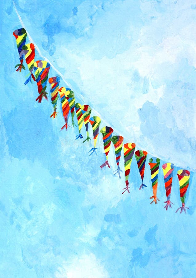 Kites painting stock illustration. Illustration of abstract - 5654725