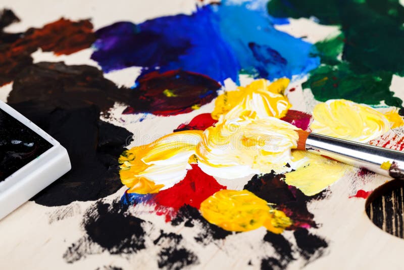 Acrylic Paints for Creative Drawing, Close Up Stock Image - Image of ...