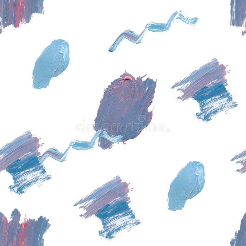 Acrylic Seamless Pattern with Paint Spots on White Insulated Background ...
