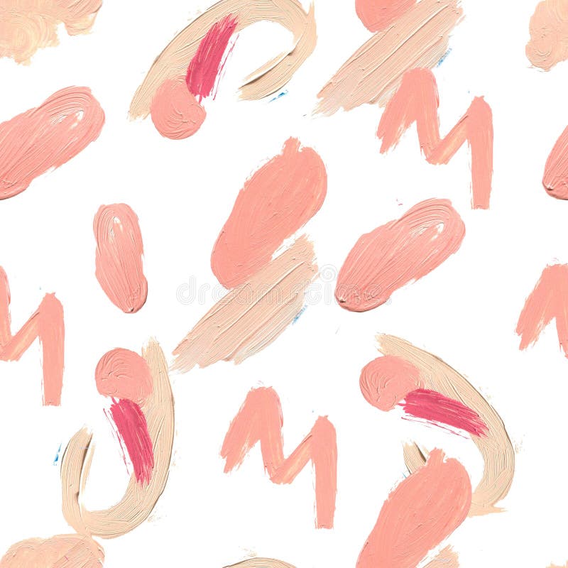 Acrylic Seamless Pattern with Paint Spots on White Insulated Background ...