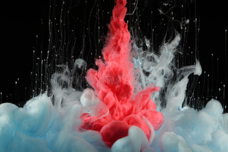 Acrylic Splash Colors in Water. Ink Blot Stock Photo - Image of blot ...