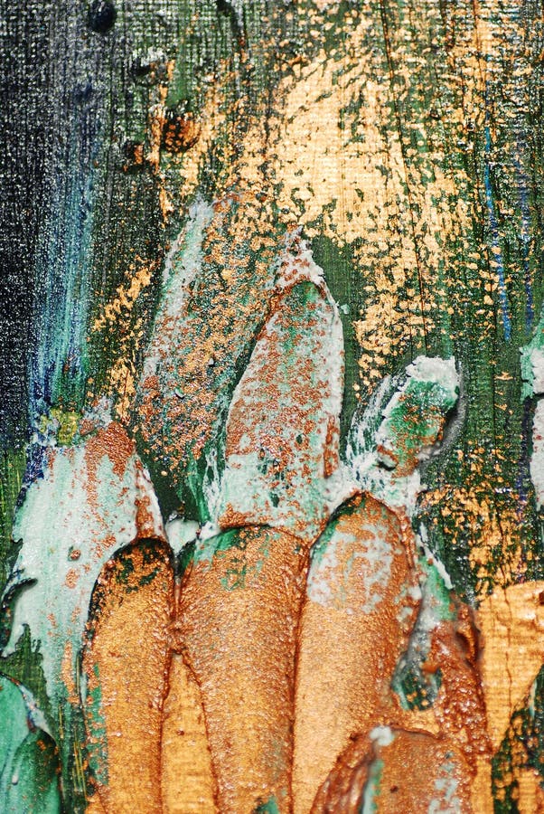 Acrylic Texture Canvas Paint Color Gold Rust Glitter Green Bright ...