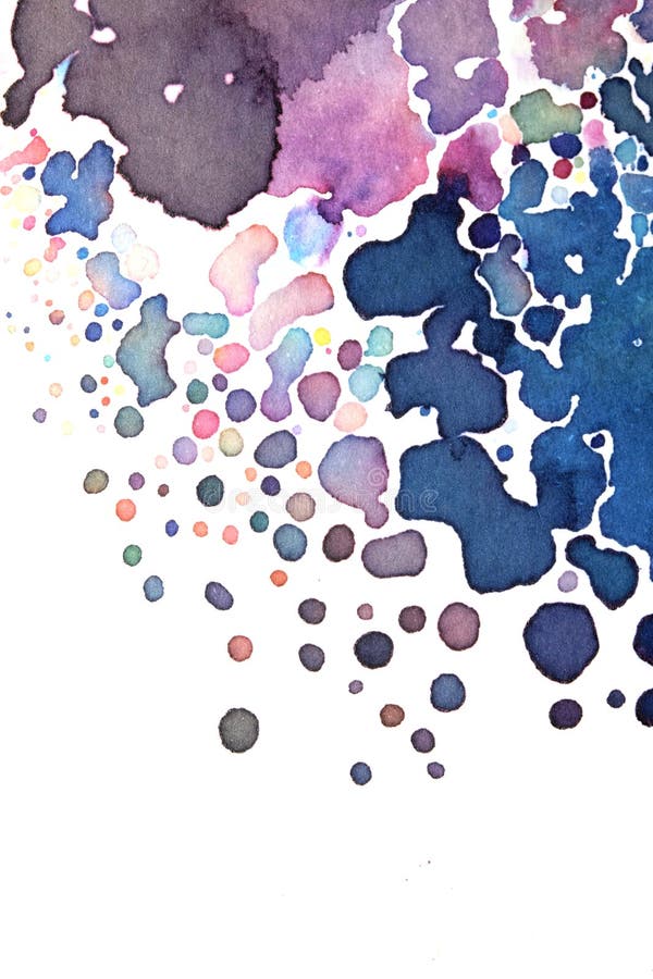 Acrylic Watercolor Paint Splatters and Spots for Background Stock Image ...