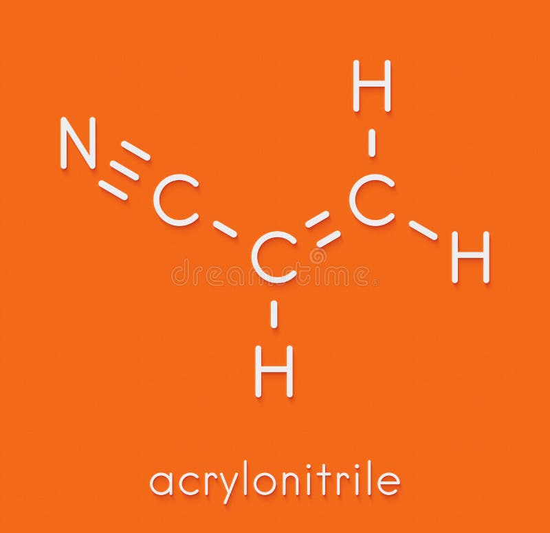 Molecule of Acrylonitrile stock vector. Illustration of medical - 108887063