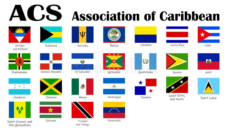 ACS, Association of Caribbean States,flag Vector Stock Vector ...
