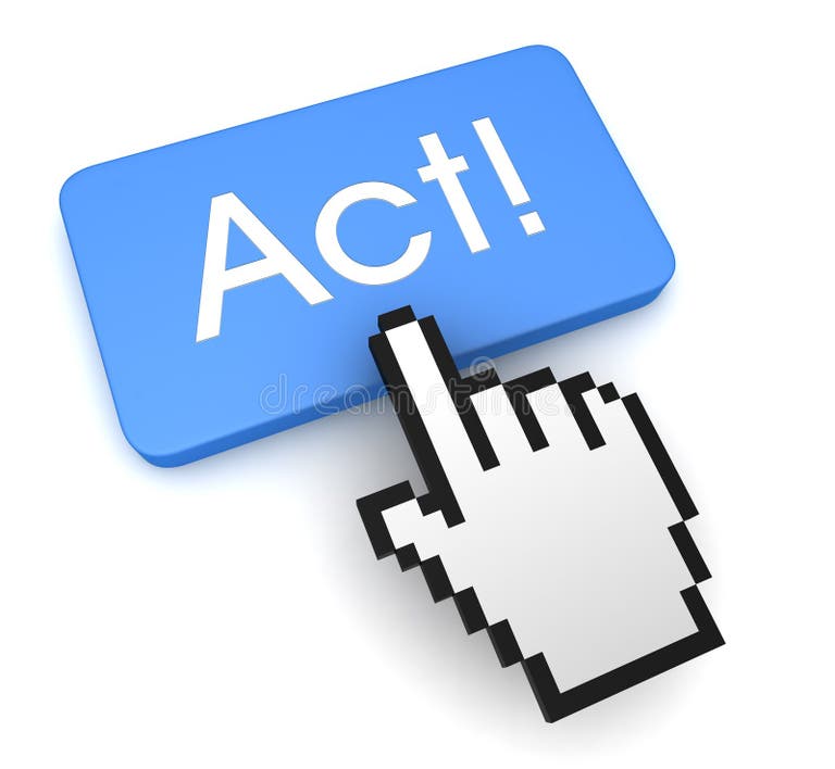 Act Button Concept 3d Illustration Stock Illustration - Illustration of ...