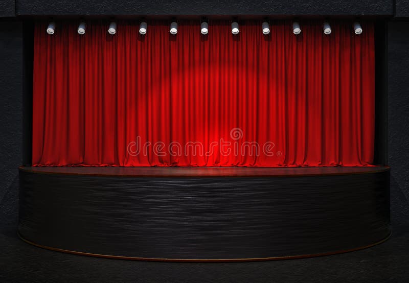 Act Drape with Red Curtains Stock Photo - Image of dark, fame: 120941566