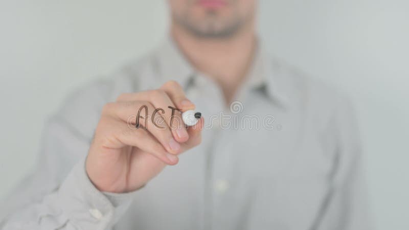Act Fast, Writing on Screen with Hand Stock Footage - Video of male ...