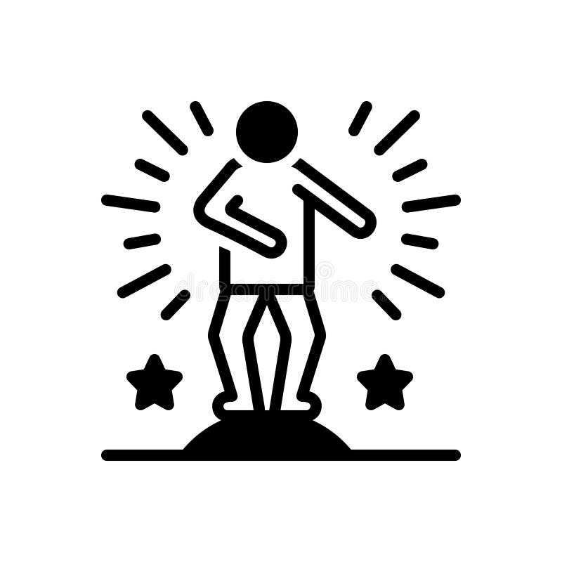 Black Solid Icon for Act, Actors and Artists Stock Illustration ...