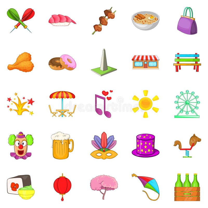 Act Icons Set, Cartoon Style Stock Vector - Illustration of cartoon ...