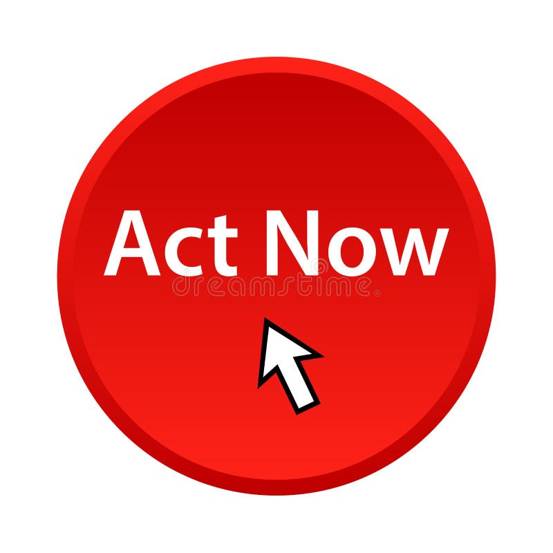 Act now button stock vector. Illustration of brain, blue - 203937817