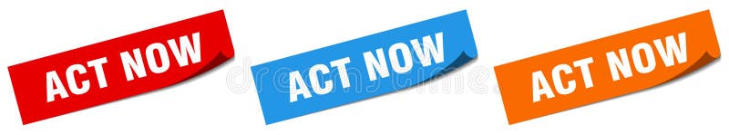 Act Now Banner. Act Now Speech Bubble Label Set. Stock Vector ...