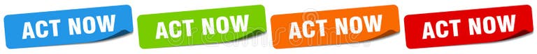Act Now Sticker. Act Now Sticker Set on White Background Stock Vector ...