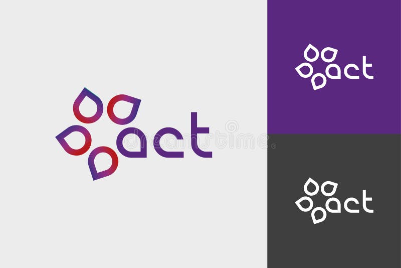 Act Vector Logo with Floral Graphics Multi Color Stock Vector ...